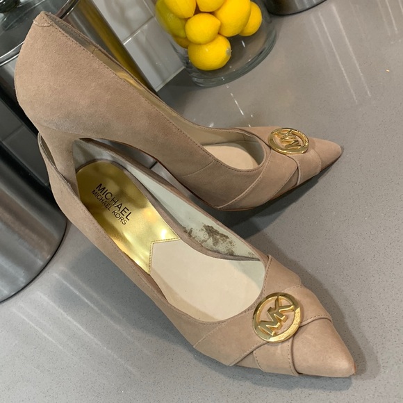 Michael Kors | Shoes | Michael Kors Caroline Suede Logo Pump | Poshmark